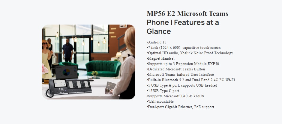 Yealink TEAMS-MP56-E2 Microsoft Teams Edition - PoE